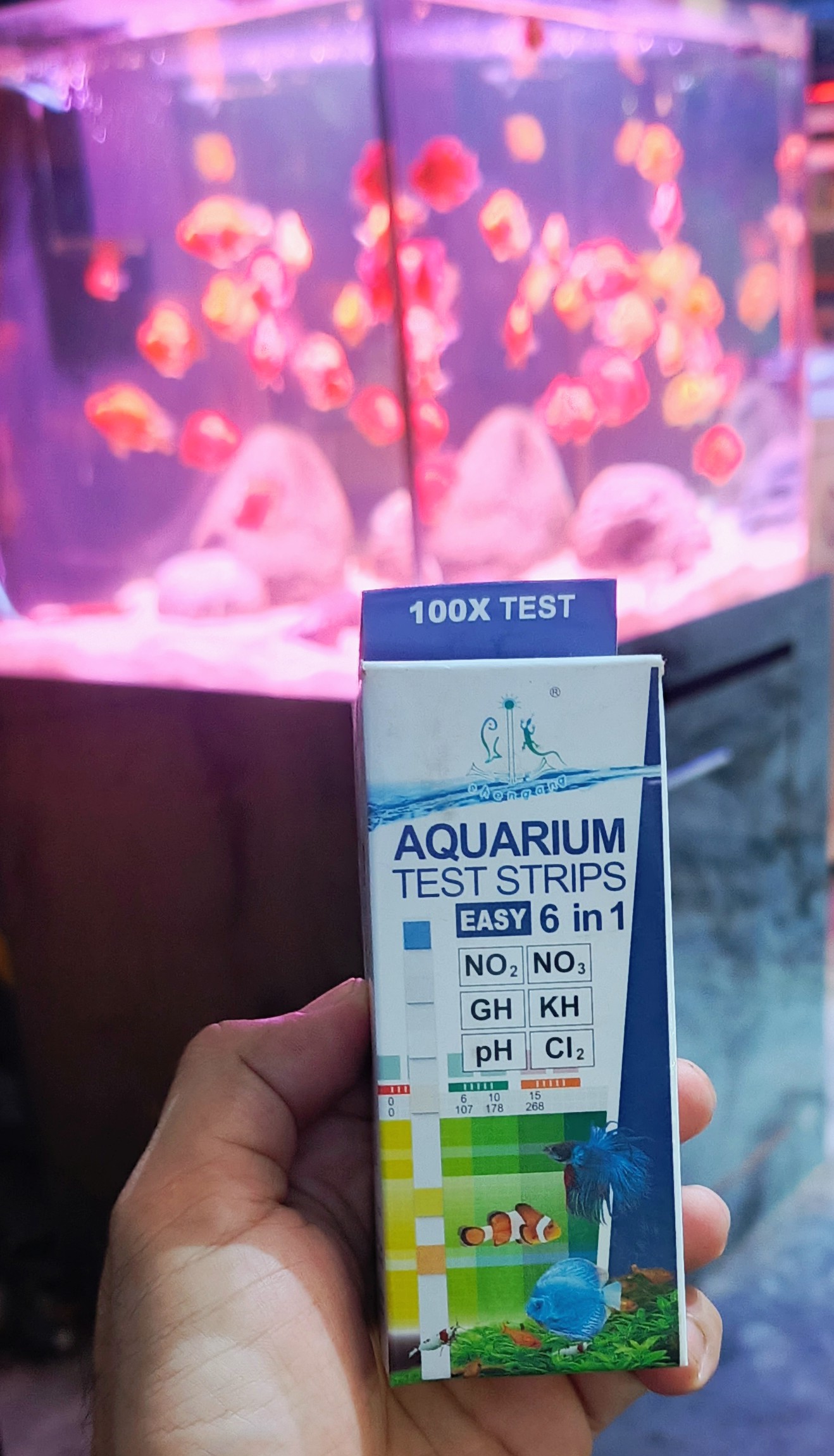 6-in-1 Fish Tank Test Kit for Free Chlorine, Nitrate, Nitrite ...
