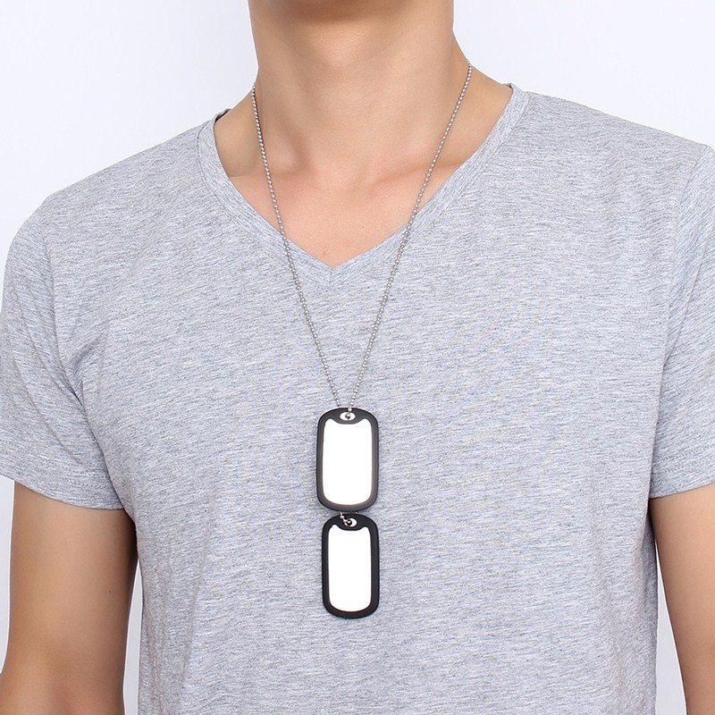 Stylish Stainless Steel Dog Tag Necklaces For Men -Pack 01 | Daraz.pk