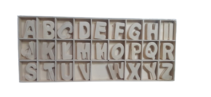 Wooden ABC Natural Alphabets carved out Complete ABC 5 pieces for each ...