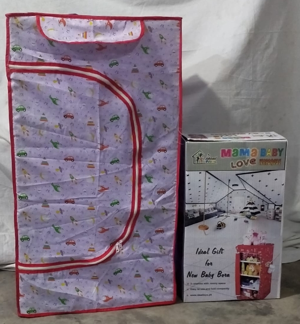 3 Shelves Folding Wardrobe Almari For Kids | Daraz.pk