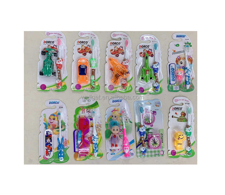 Kids Toothbrush Pack with Toy Cute Tooth Brush for Kids Ultra Soft Kids ...