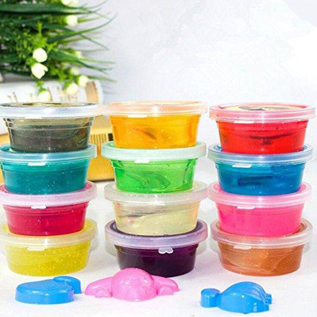 Pack of 12 Slime For Kids Magic Crystal Soft Slime Fluffy Slime Playful ...