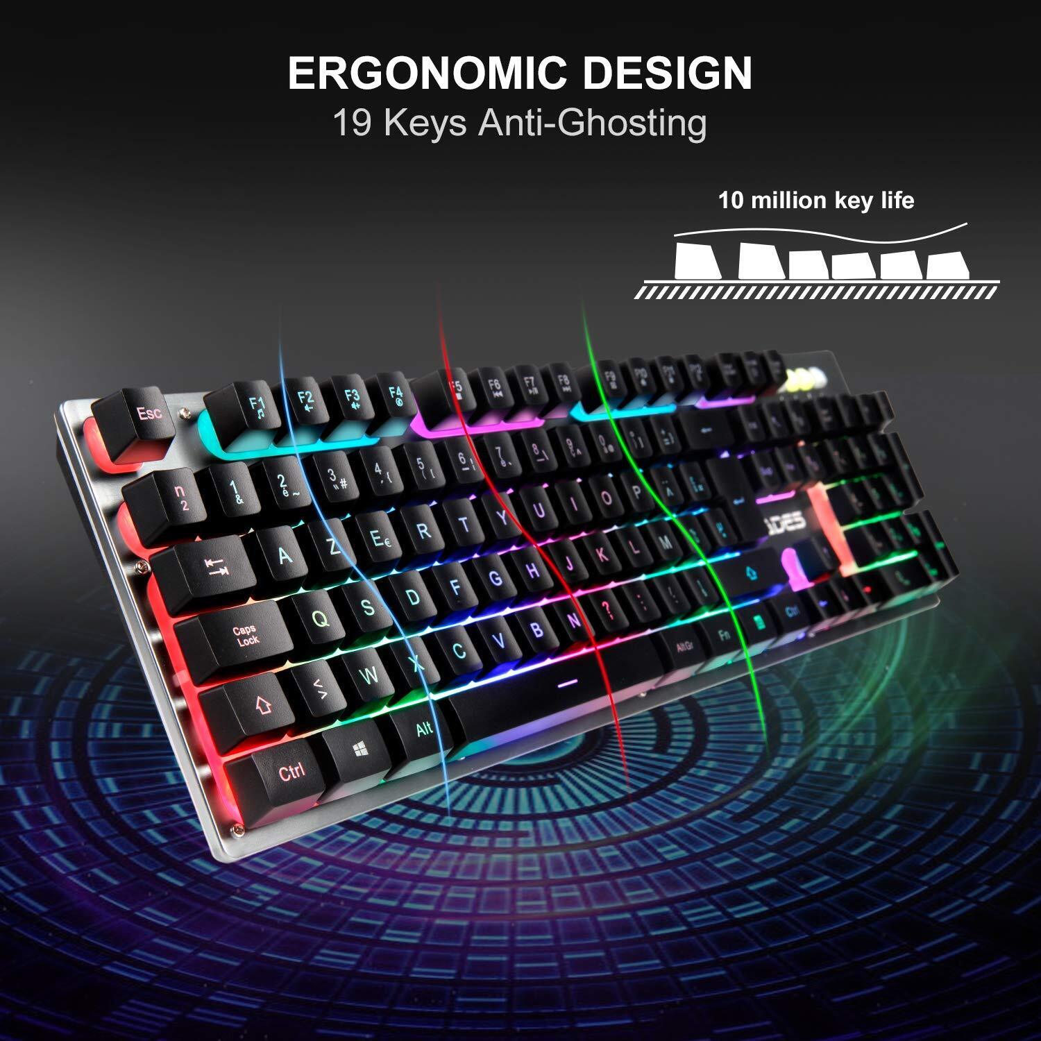 Gaming Keyboard Semi Mechanical K3 RGB Breathing Mode And Clicker Sound ...