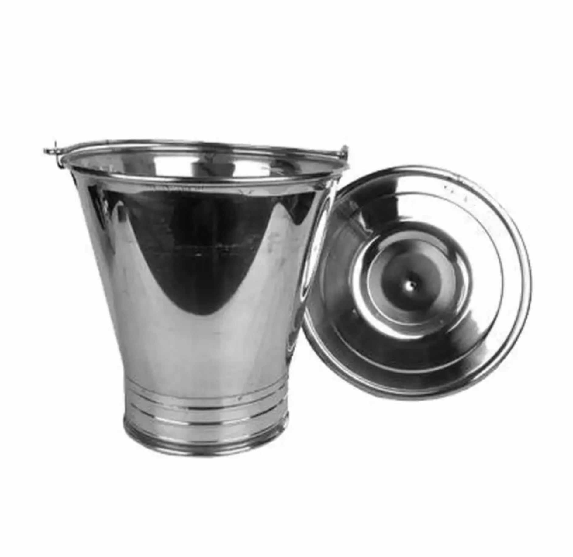 Stainless Steel Balti With Lid Water Bucket For Multipurpose Different ...