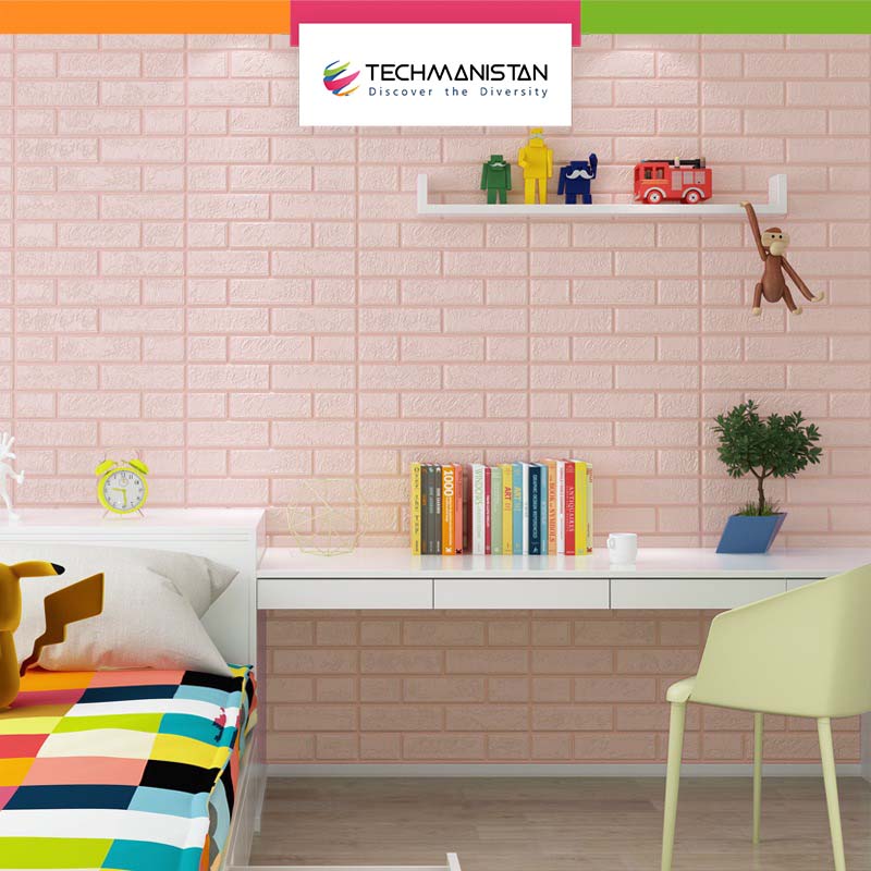 Techmanistan Pack of 12 - 3D Brick Wall Sticker Self-Adhesive Foam ...