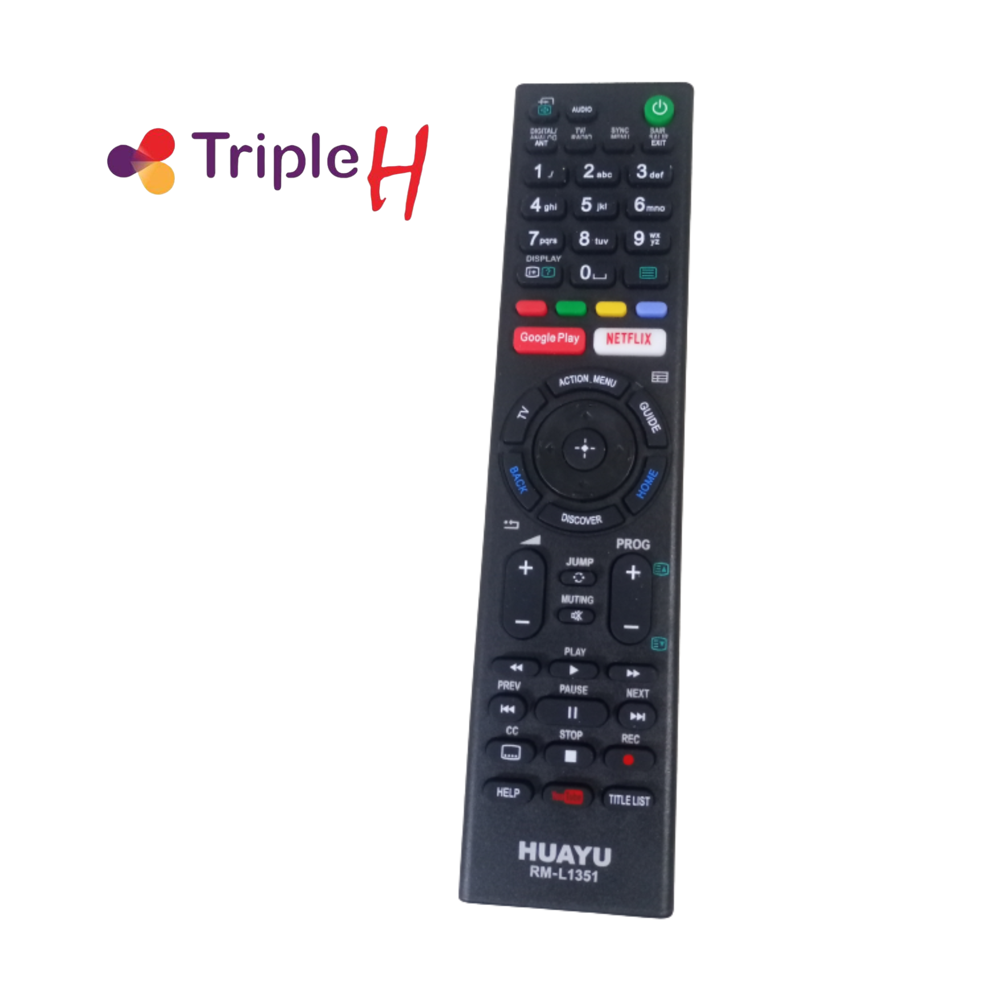 SONY Smart Android LCD & LED TV Remote Control with NETFLX & Google Play Button Huayu RM-L1351 ...