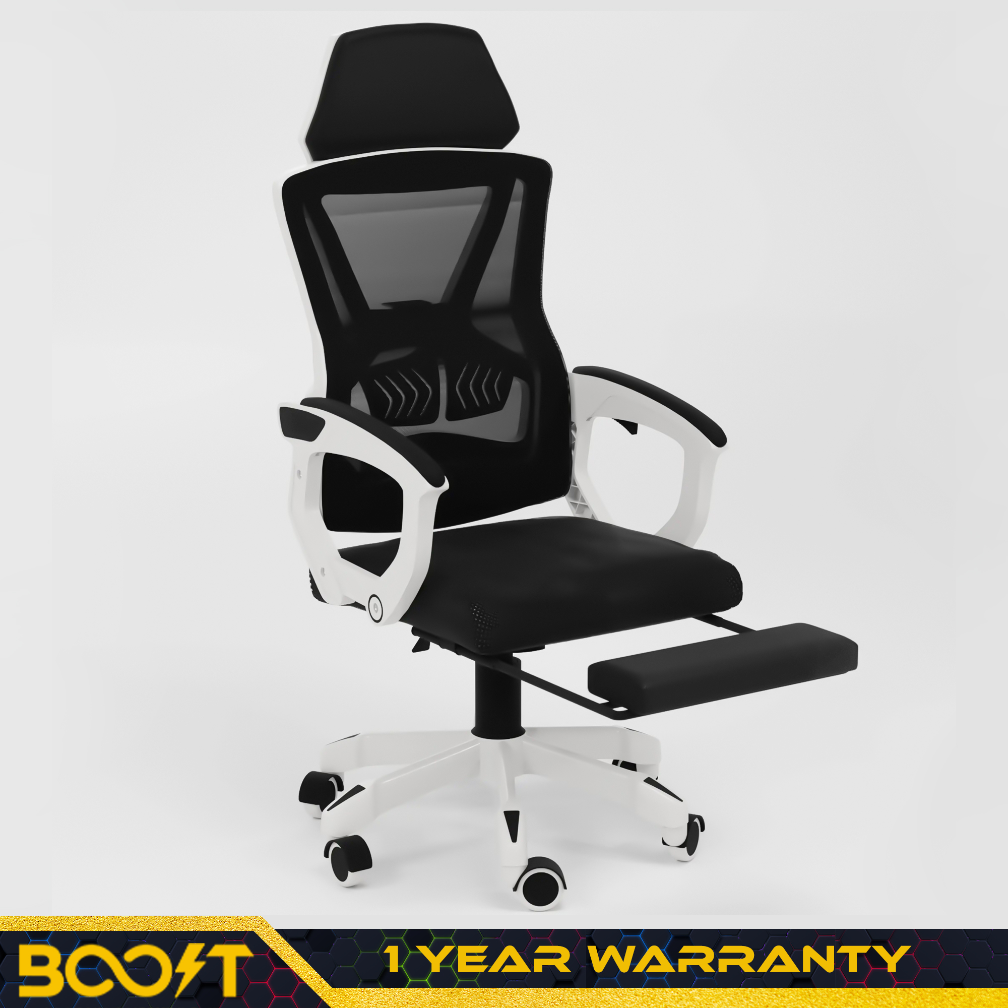 Boost Comfort Executive Chair – Breathable Mesh, Footrest, 155° Recline ...
