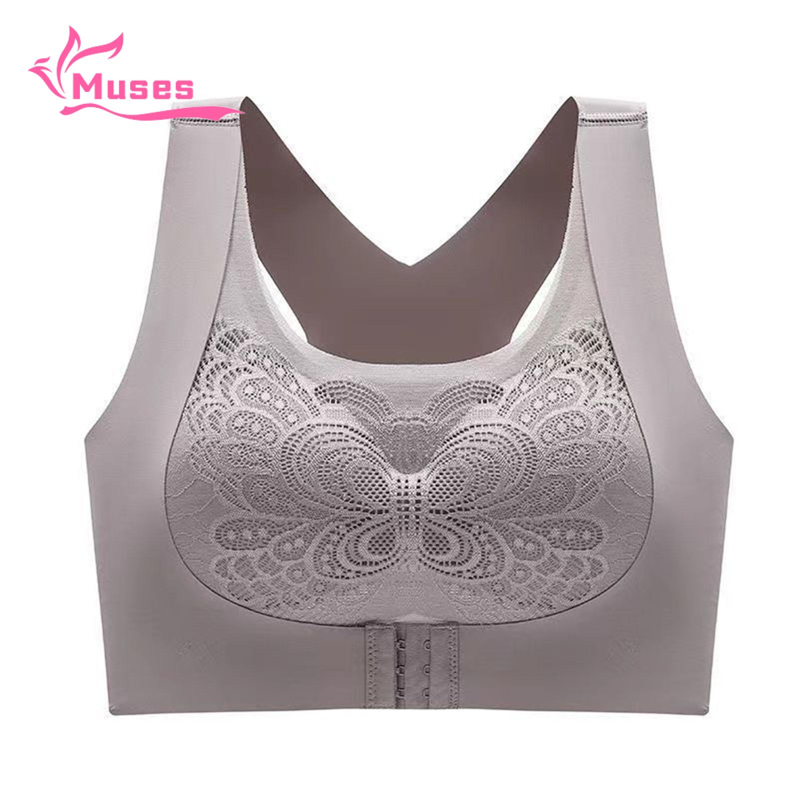 Muses Mall Pattern bra women underwear gathered bra wireless bra ...