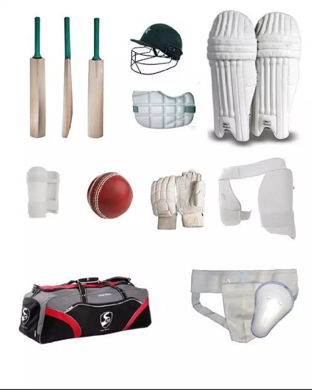 Full Cricket Kit (Hard Ball Bat + Hard Ball + Gloves + Cricket Kit Bag ...
