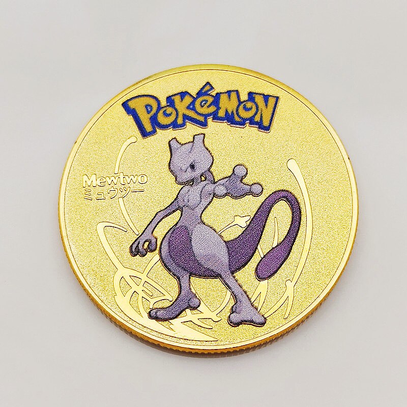 Golden Pokemon Coins Metal Pikachu Coins Charizard Mewtwo Pikachu Metal ...
