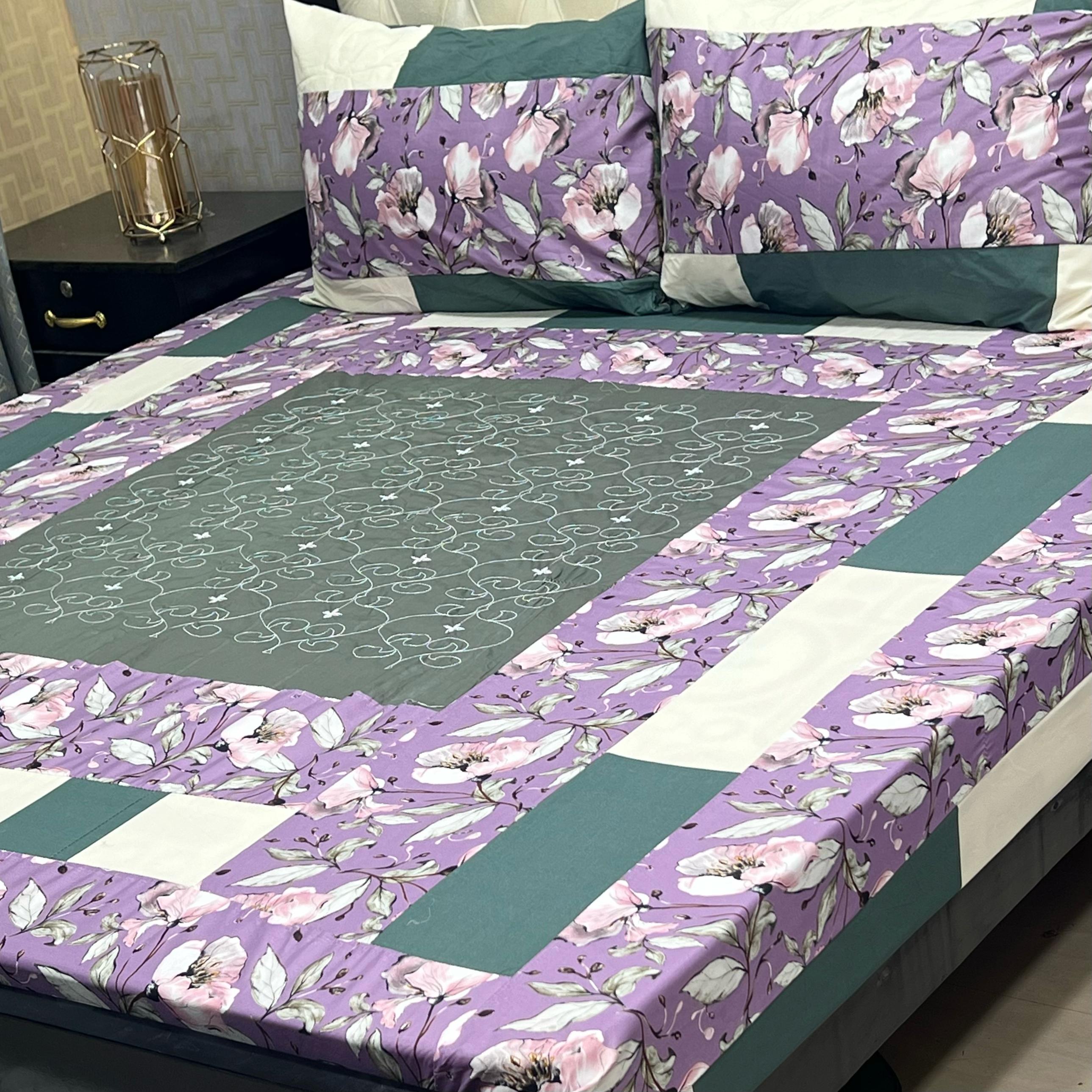 Bedsheet Embroidered Patch Work BedSheets | Daraz.pk