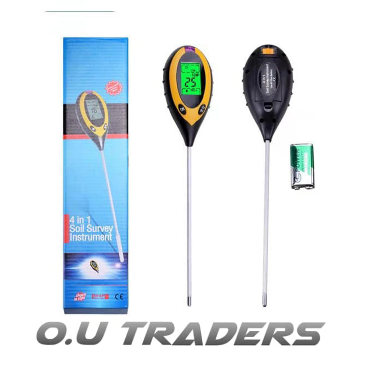 Professional Soil PH Meter 4 In 1 Digital PH Meter Soil Moisture ...