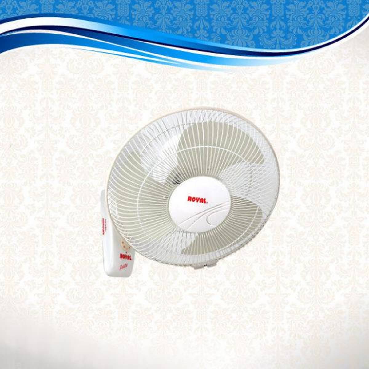 Royal Fans Wall/Bracket Fan - 12 inches - Copper Winding - Off White ...