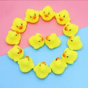 GP--- D 6pcs Baby Bath Toy Cute Little Yellow Duck with Squeeze Sound ...