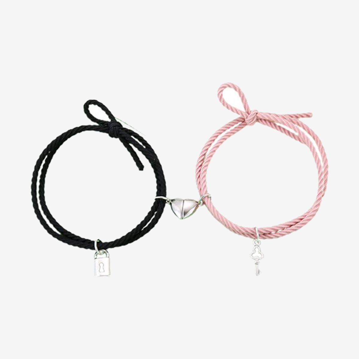Magnetic Heart Shape Bracelet Men Women Lovers Padlock Braided Rope ...