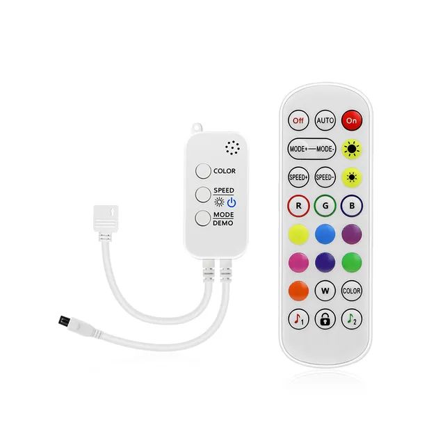 DC12-24V 28 Key RF Controller WiFi APP Music Voice Remote Control for WS2812B WS2811 LED STRIP ...