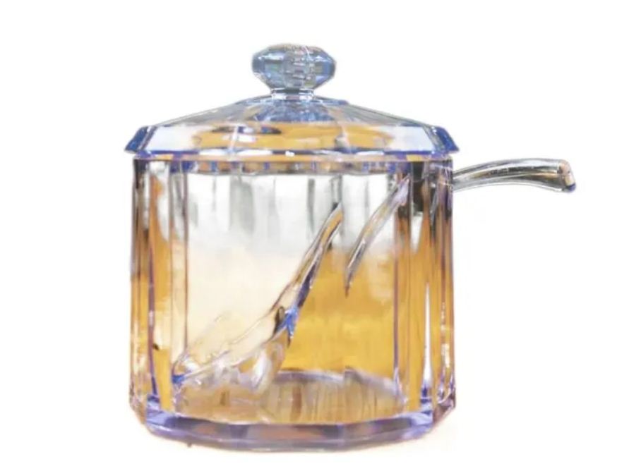Clear Crystal Sugar Pot & Spoon - Premium Quality Diamond Crystal Sugar ...