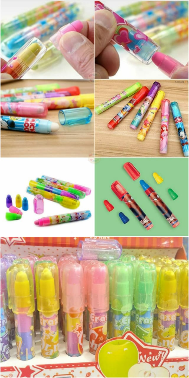 Stylish cute Rocket Pen Shape Eraser for Kids / Multi Color Cute Fancy ...