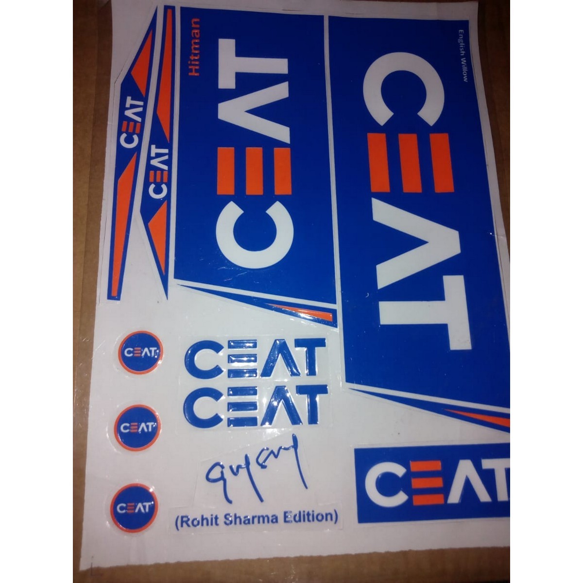 [3D] CEAT Rohit Sharma Edition Cricket Bat Stickers [3D] | Daraz.pk
