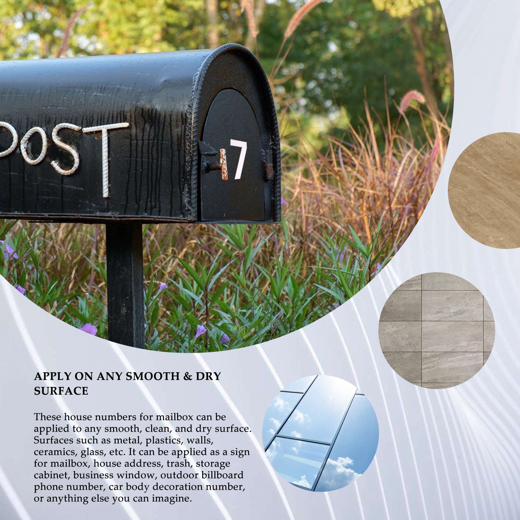 Mailbox Numbers for Outside, 10 Sets 0-9 Reflective Number Stickers ...