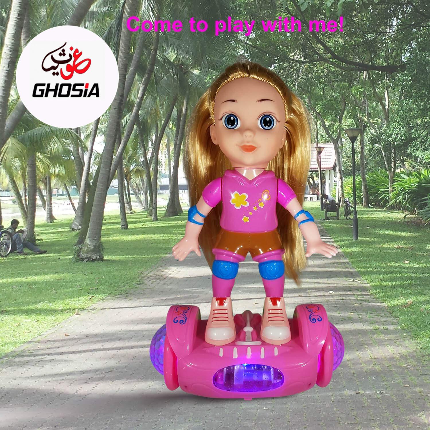 Battery Operated Girls Hover Balanced Car Doll For Kids Rolling ...