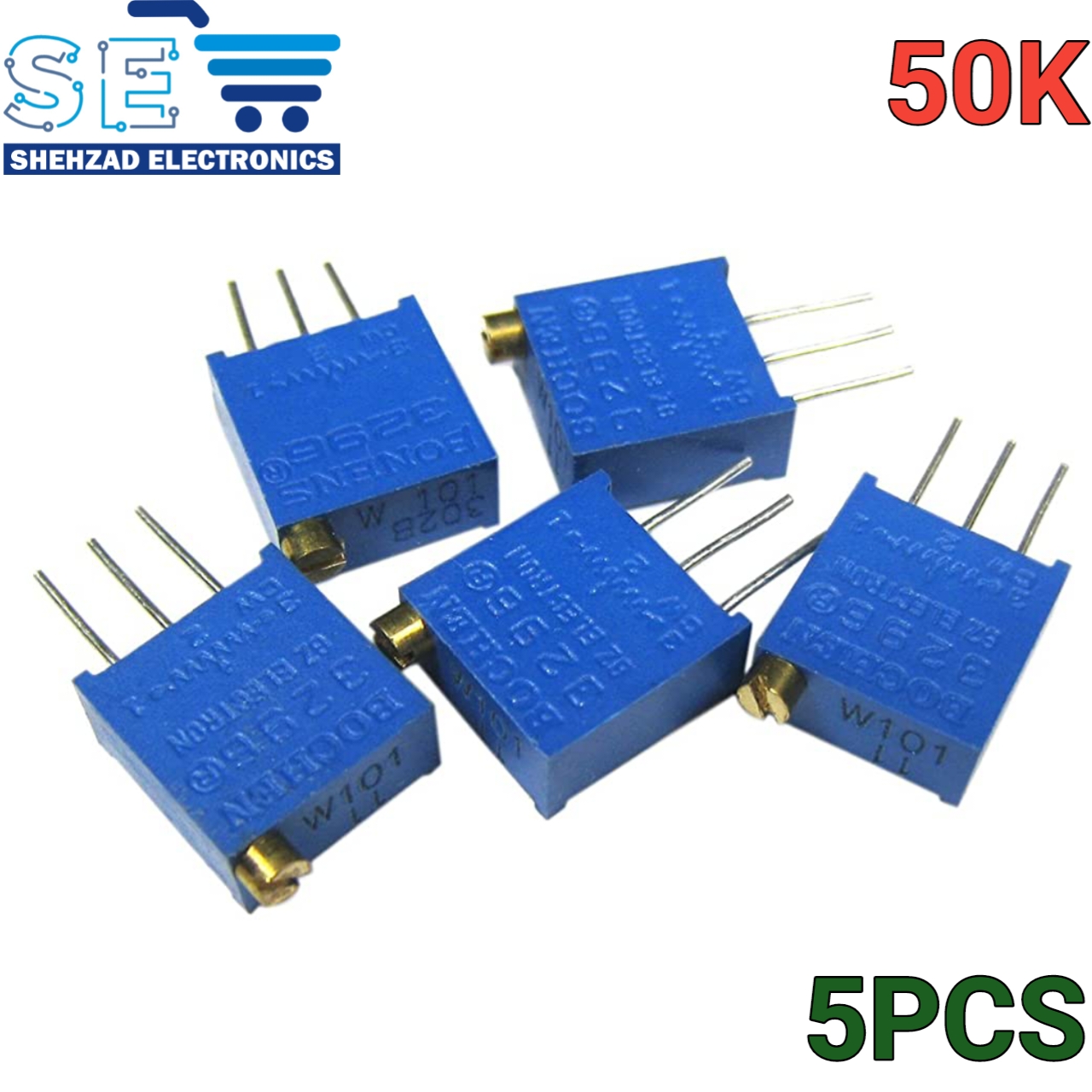 5PCS 3296W 3296 Variable Resistor multi turn Trimpot Trimmer ...