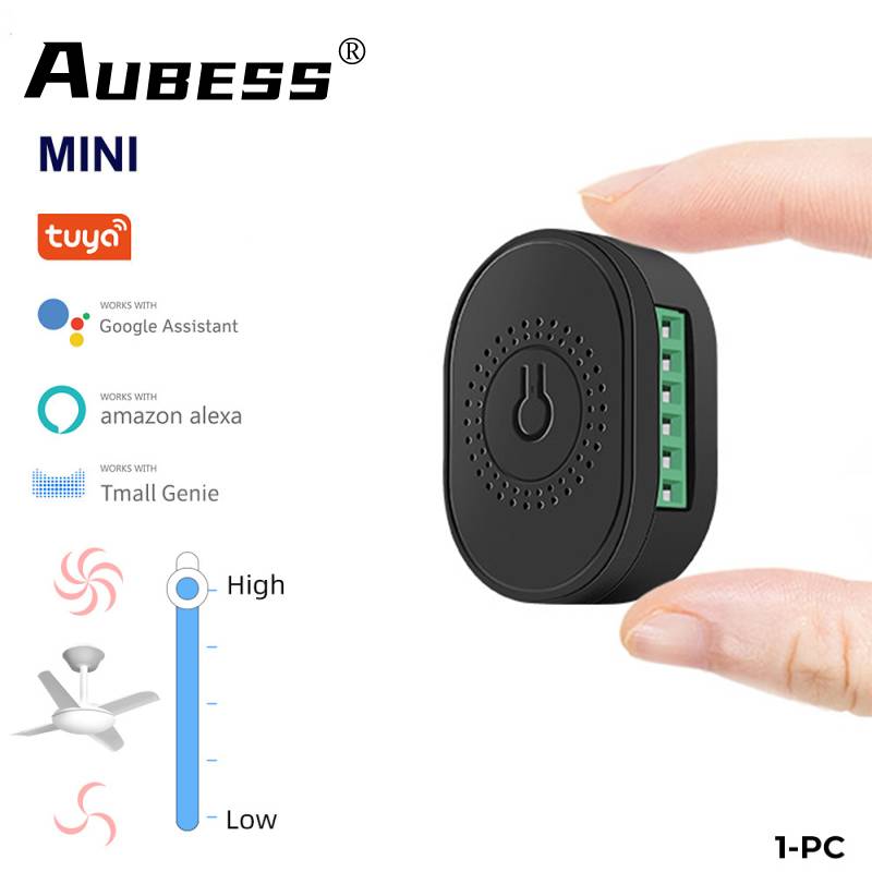 Aubess Tuya Wifi Mini DIY Smart Fan Speed Switch Ceiling Fan Controller ...