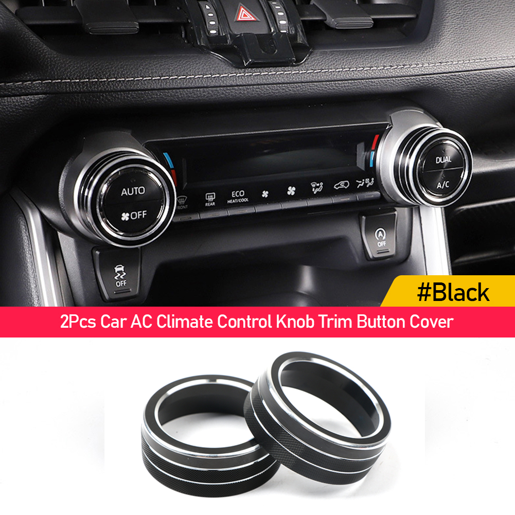 FG 2Pcs Car AC Climate Control Knob Trim Button Cover Auto Accessories ...