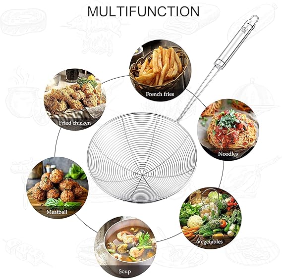 Deep Fry Pakoda/Pasta Channi, Jhara, Puri Strainer, Long Handle ...