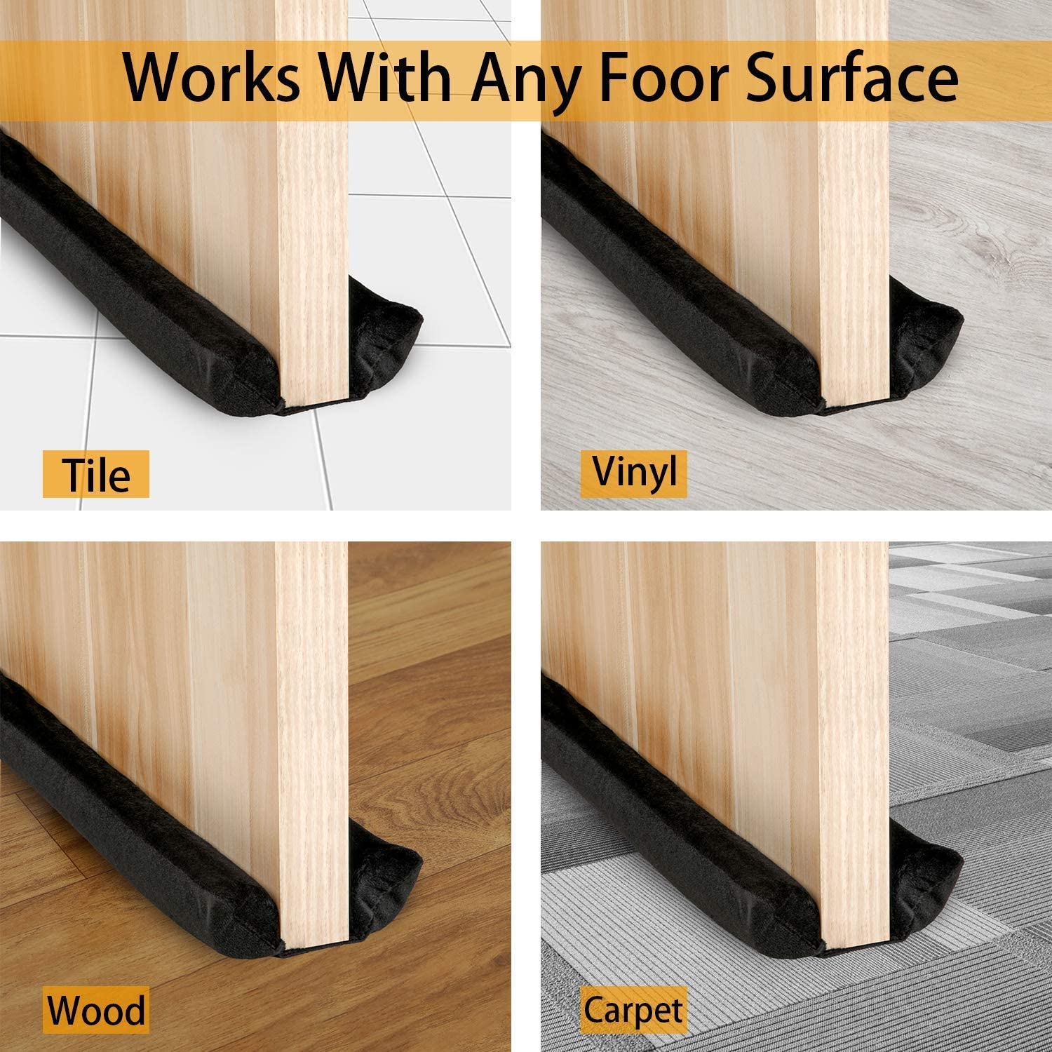 Pack OF 2 Double Draft Seal For Doors And Windows Door Bottom ...