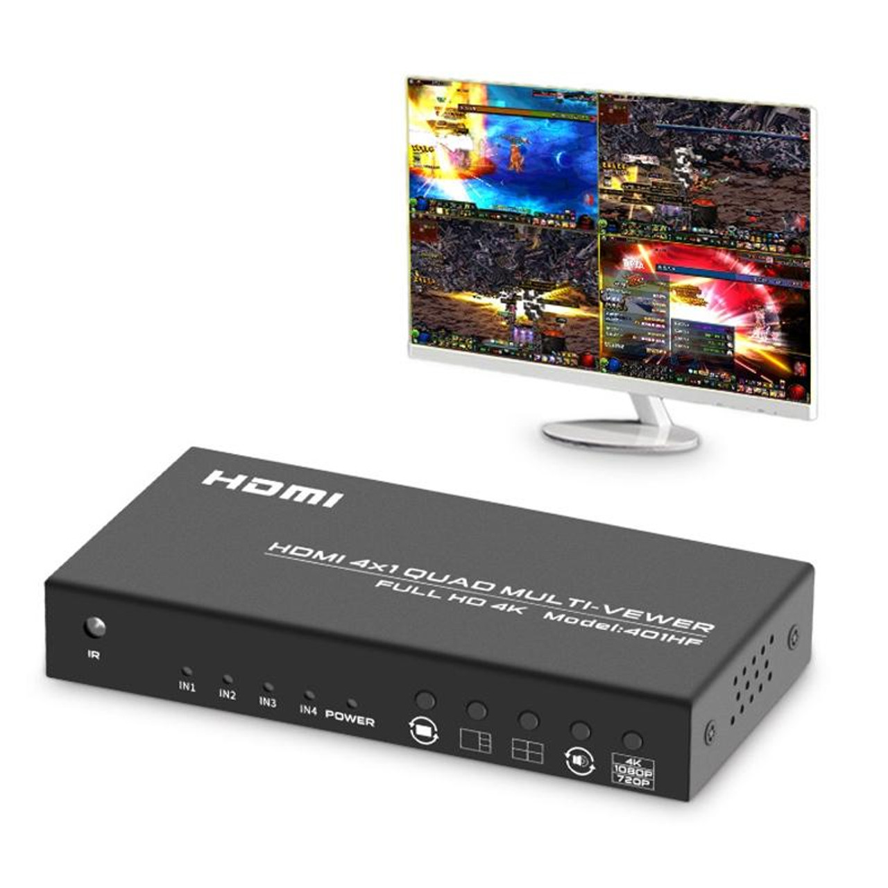 HDMI 4x1 Multi-viewer switcher 4K Seamless Quad Screen Multi Viewer ...