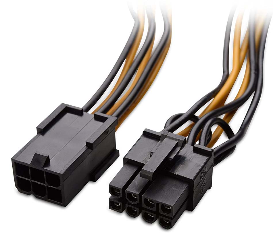 GPU Power Connector 6 pin to 8 pin PCI Express power connector ...