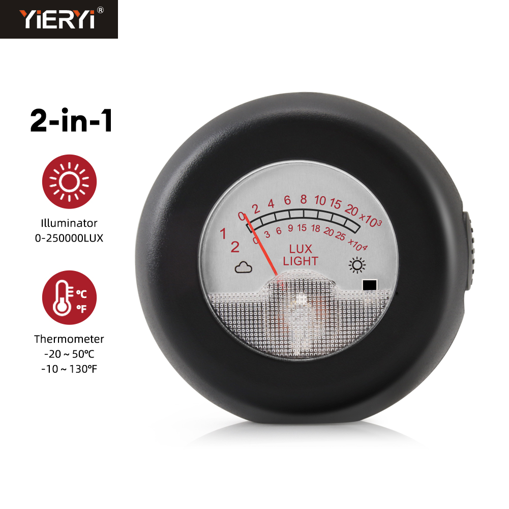 Mini 2-in-1 Illuminometer Temperature Meter Handheld Light Meter ...