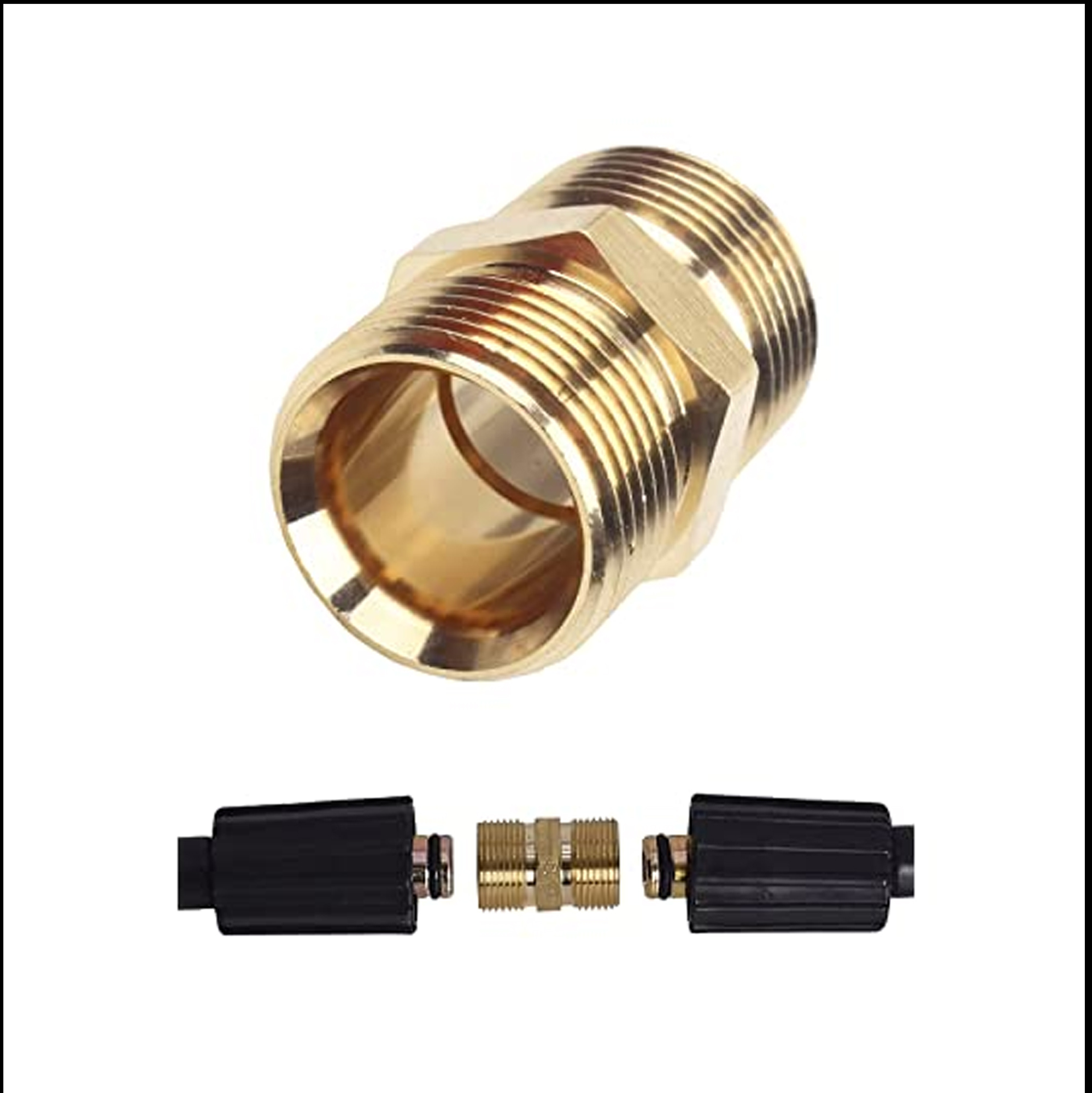 Pressure Washer Pipe Extension Connector For M22-15mm Pipe - Brass Hose ...