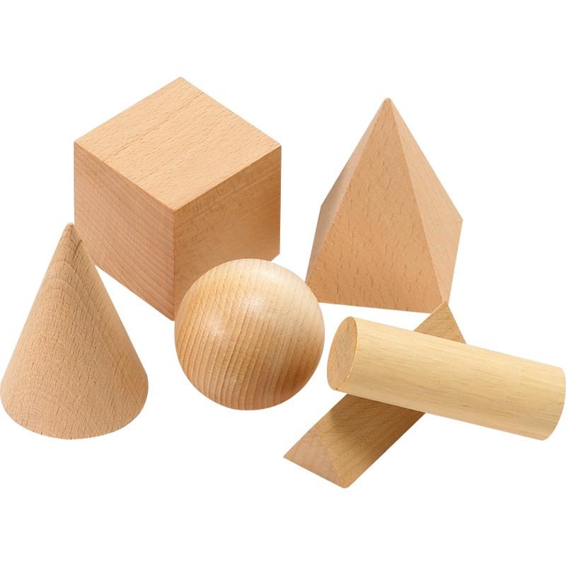 hand2mind Wood Geometric Solid Blocks, 3D Shapes (Set of 4) | Daraz.pk