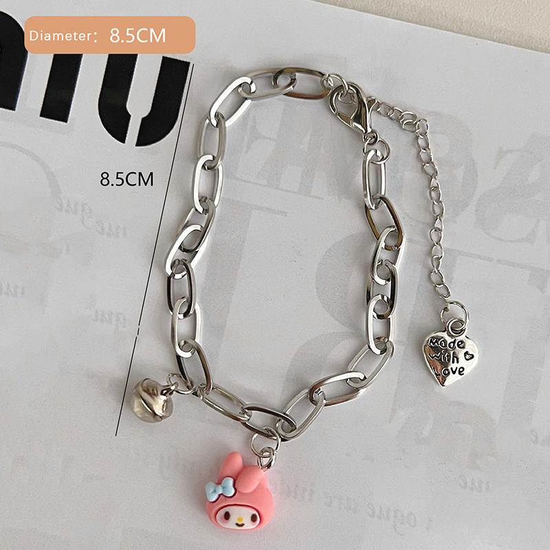 Sanrio Bell Bracelet Female Cute Cinnamoroll Kuromi Pompompurin My ...