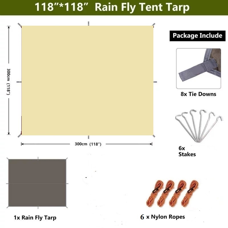 Camping tent outer /Rain Tarp /Double outer for tent/ Parachute cover ...