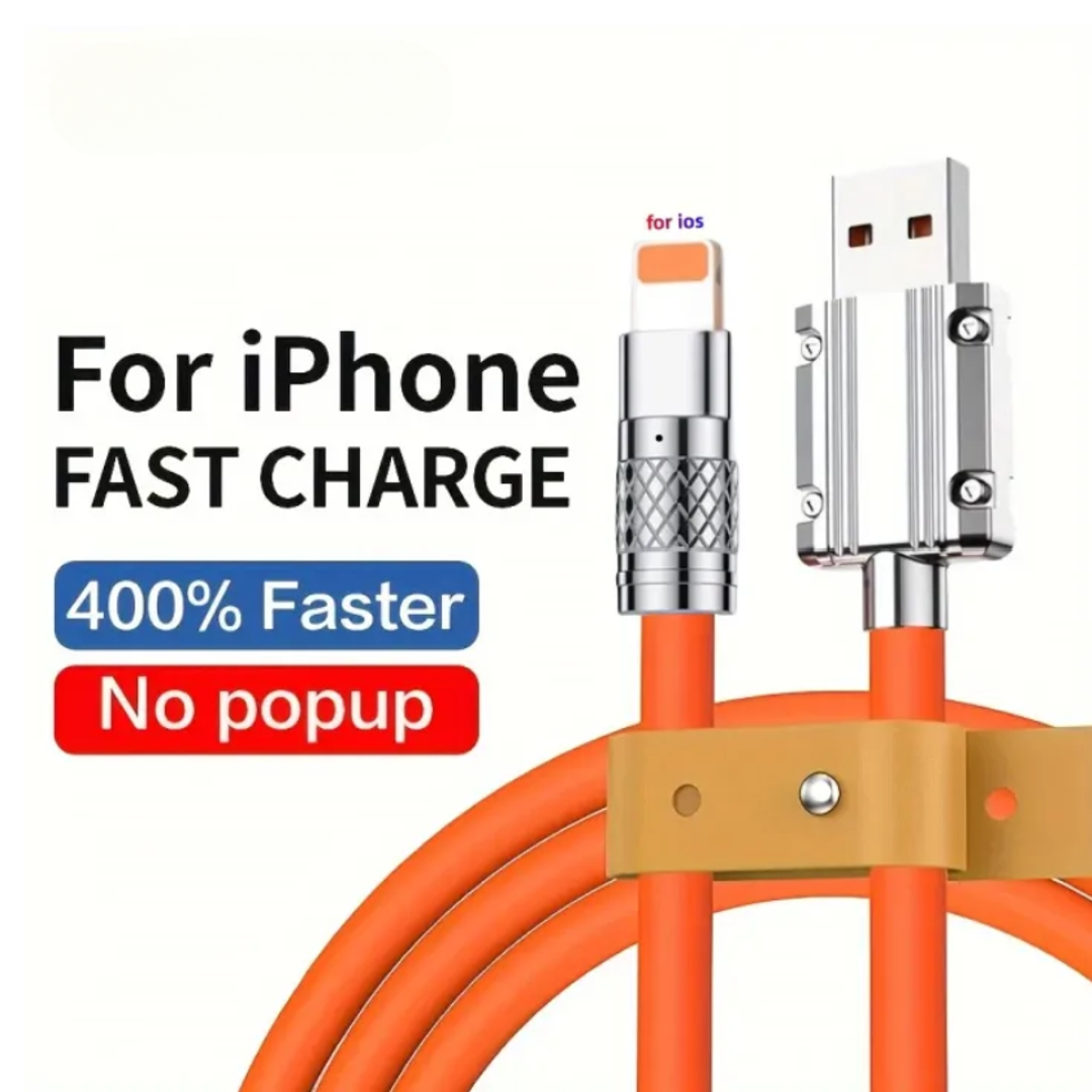 3 in 1 (120W) Type C Micro USB iOS Data Cable Fast Charging Liquid ...