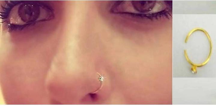 Simple stone stainless steel nose ring | Daraz.pk