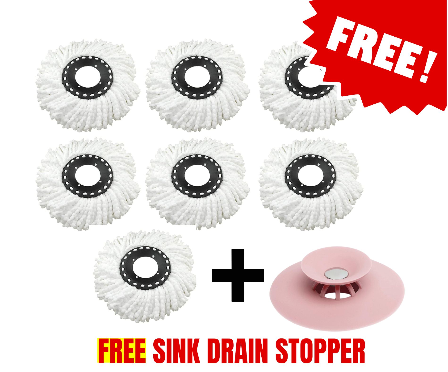 Pack 2 & 4 Spin Mop Refill - Extra Head Additional Microfiber Mop| Pack ...