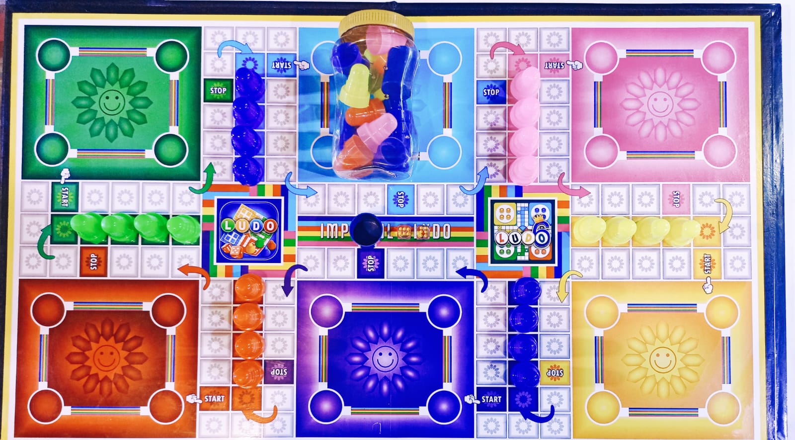 LUDO 4 in 1 - Wooden Board - 4 & 6 Players - Premium Quality | Daraz.pk