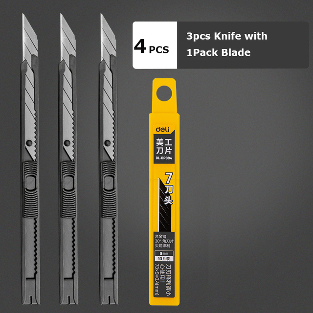 Deli Utility Knife Metal Portable Small Paper Cutter Self-Lock Design ...