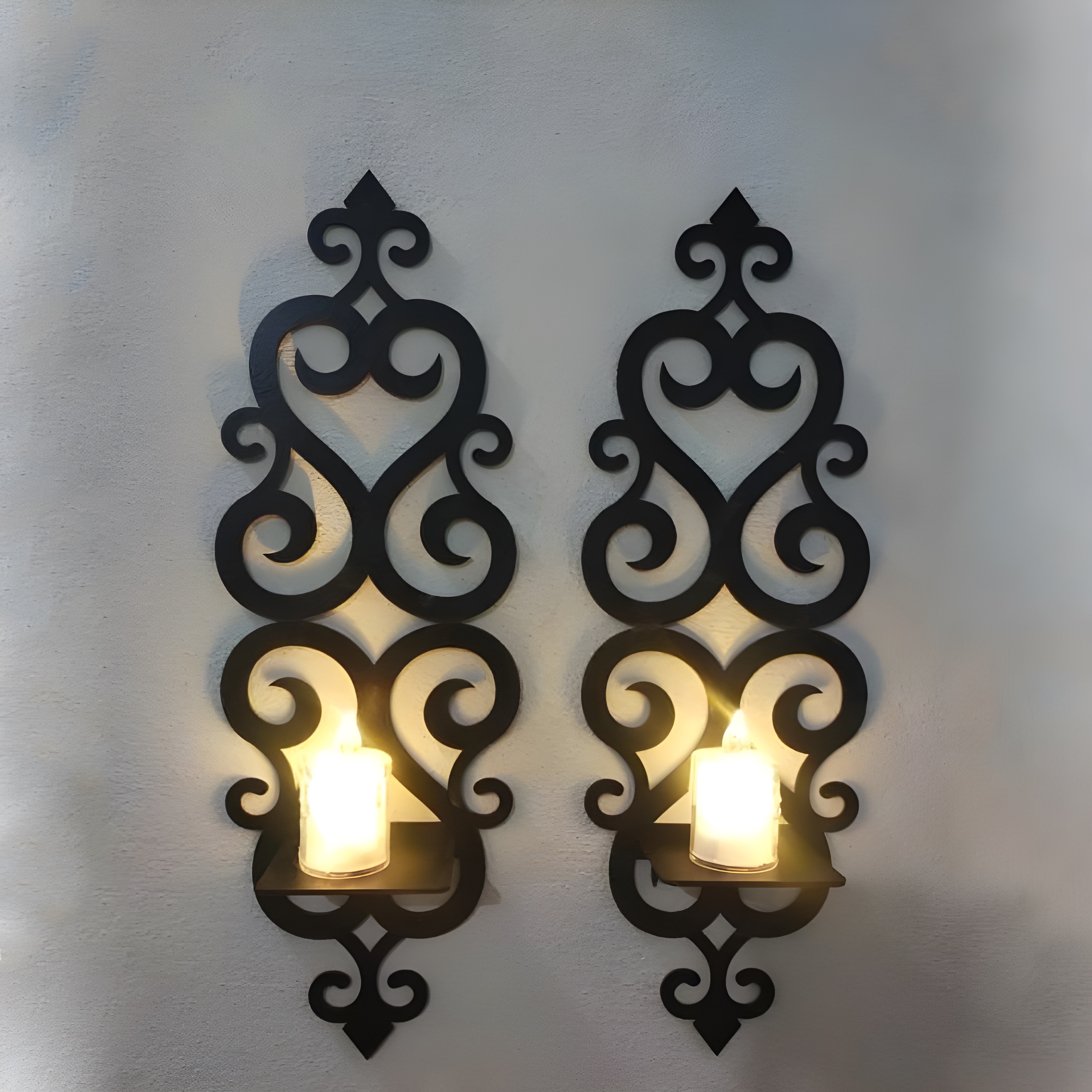 Beautiful 2-Piece wooden 3d Wall Sconce Set for Stylish Room Decoration ...