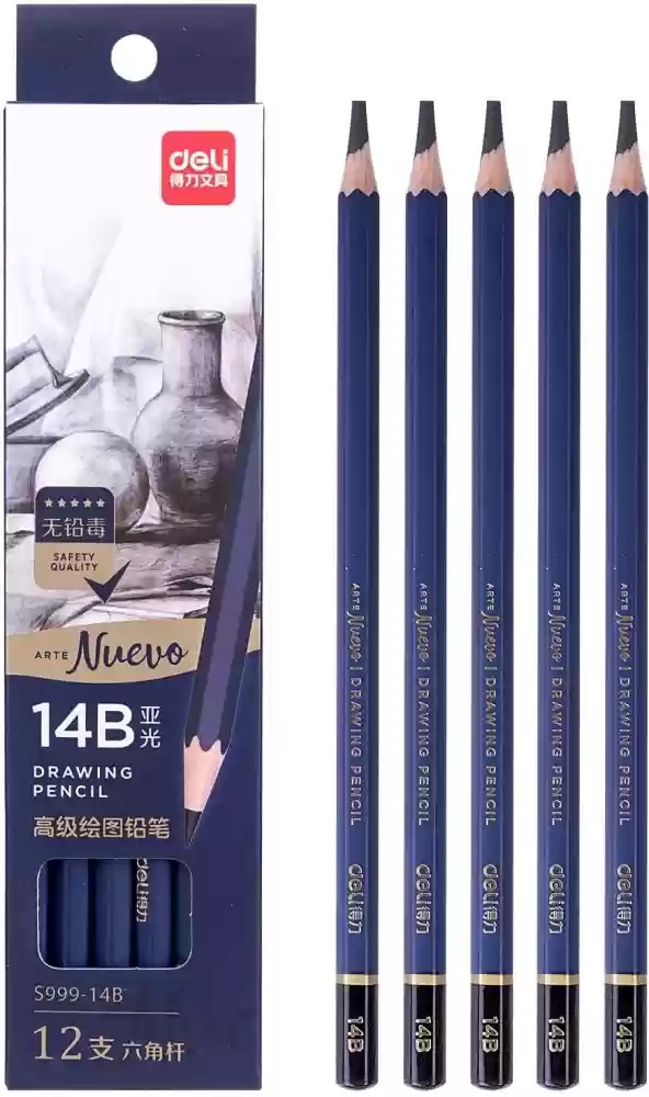 Deli Professional Drawing Sketching 14B Pencil Pack of 2 Art Drawing ...