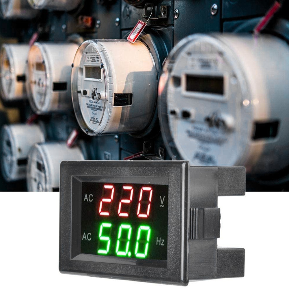 Dual Display Voltmeter LED Detector Digital AC Monitor Gauge Panel ...