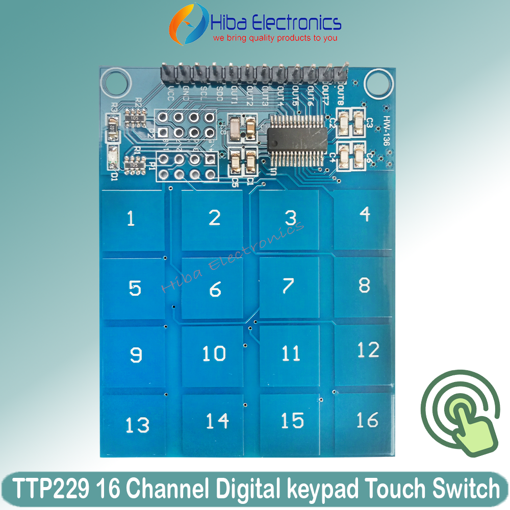 TTP229 16 Key Capacitive Touch Switch 16 Way/Channel 4x4 keypad Digital Touch Sensor Module ...