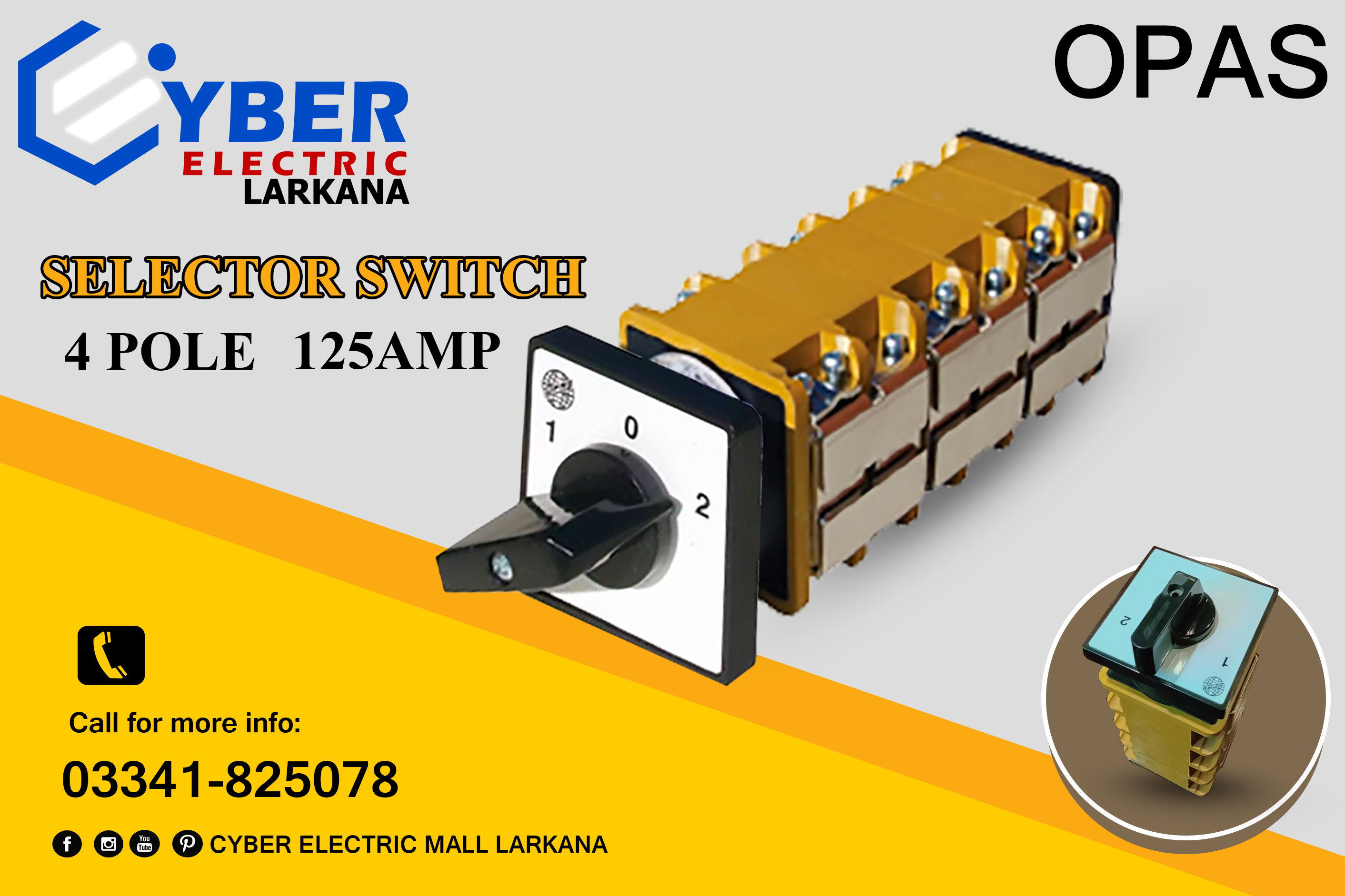 Opas Selector Switch 4 Pole 125 Amperes | Daraz.pk