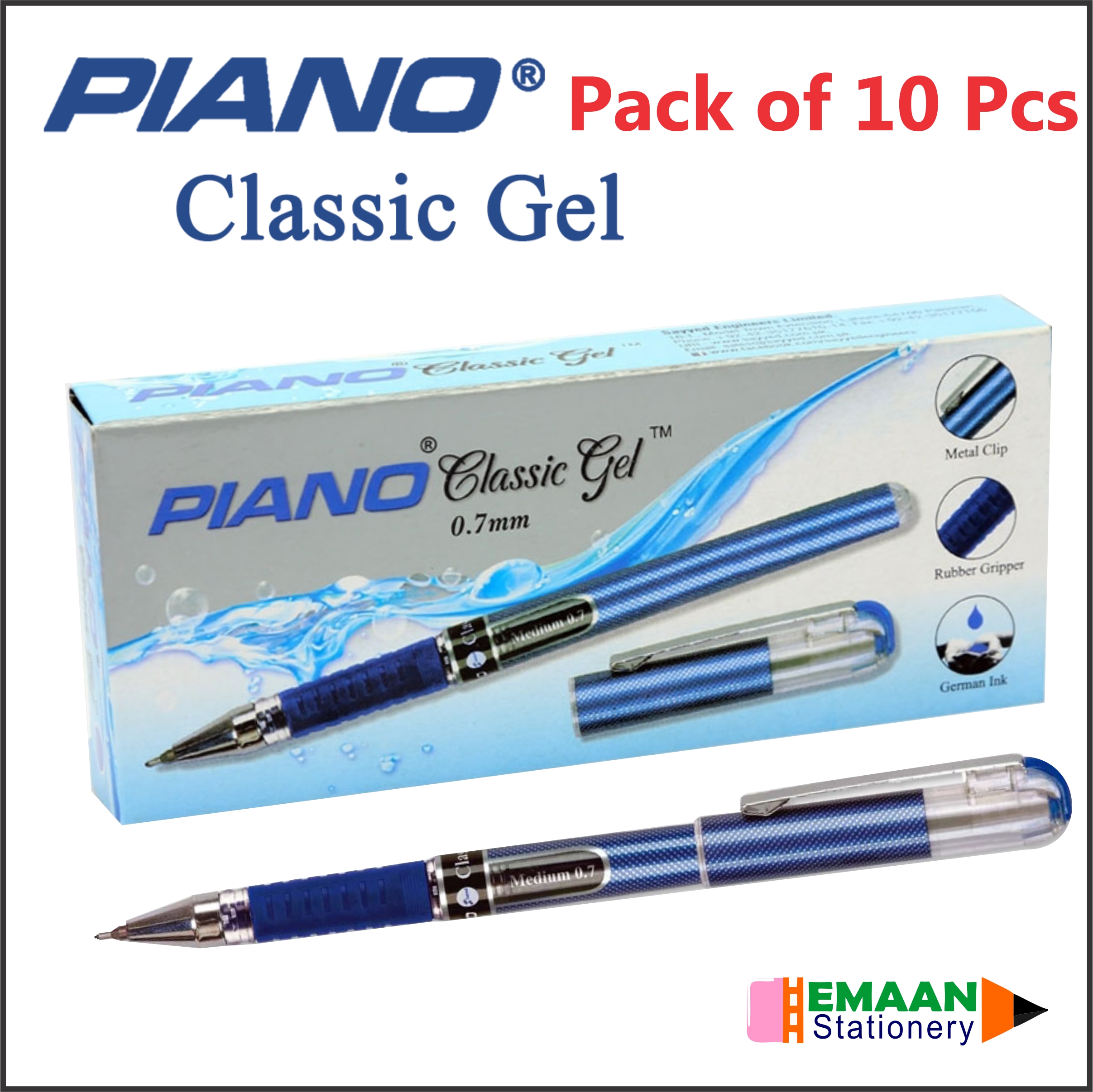 PIANO Classic Gel Ball Pens- Pack of 10 Pcs | Daraz.pk
