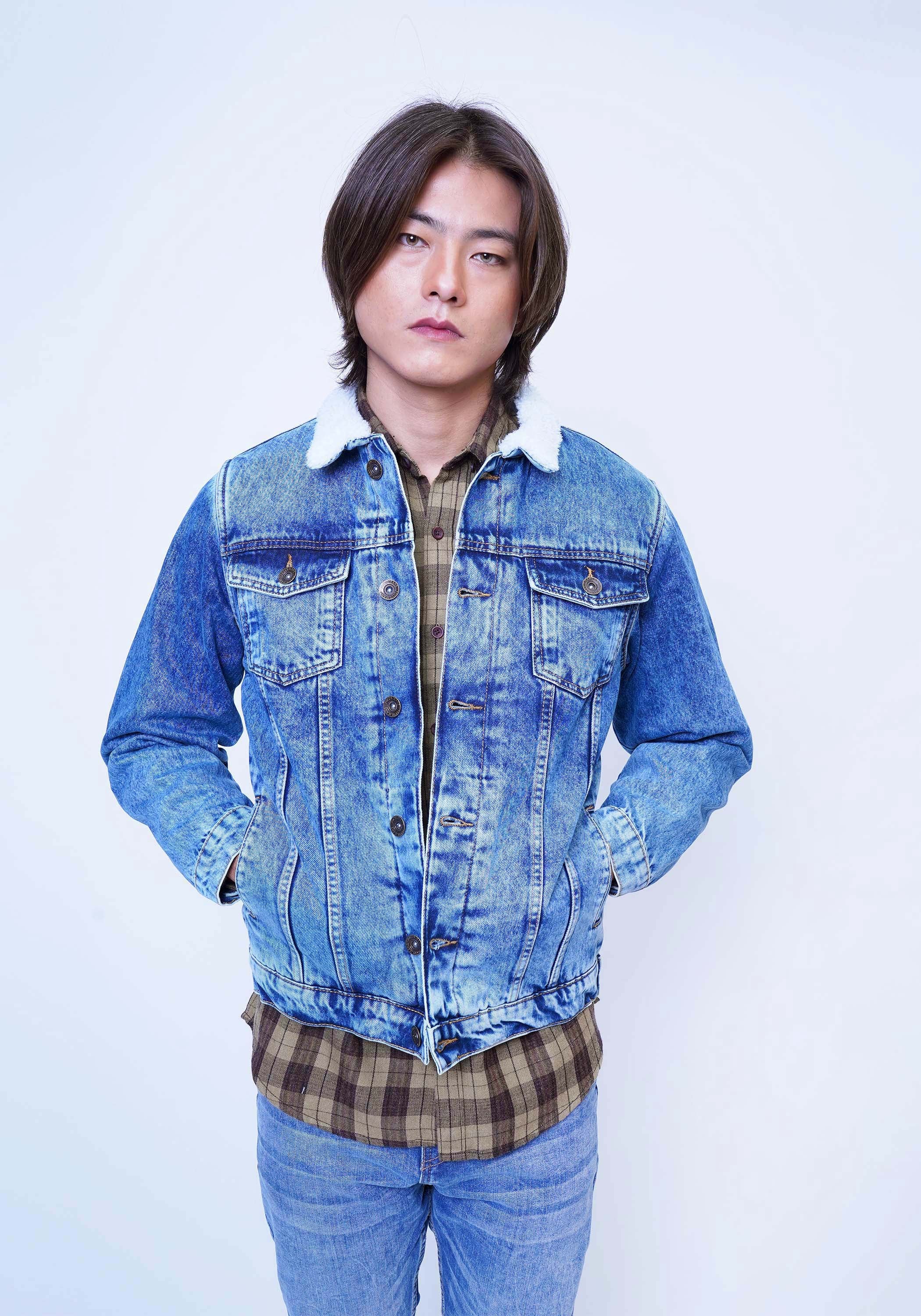 Focus | Regular Fit Solid Blue Denim Jacket (MJK2314) For Men | Daraz.pk