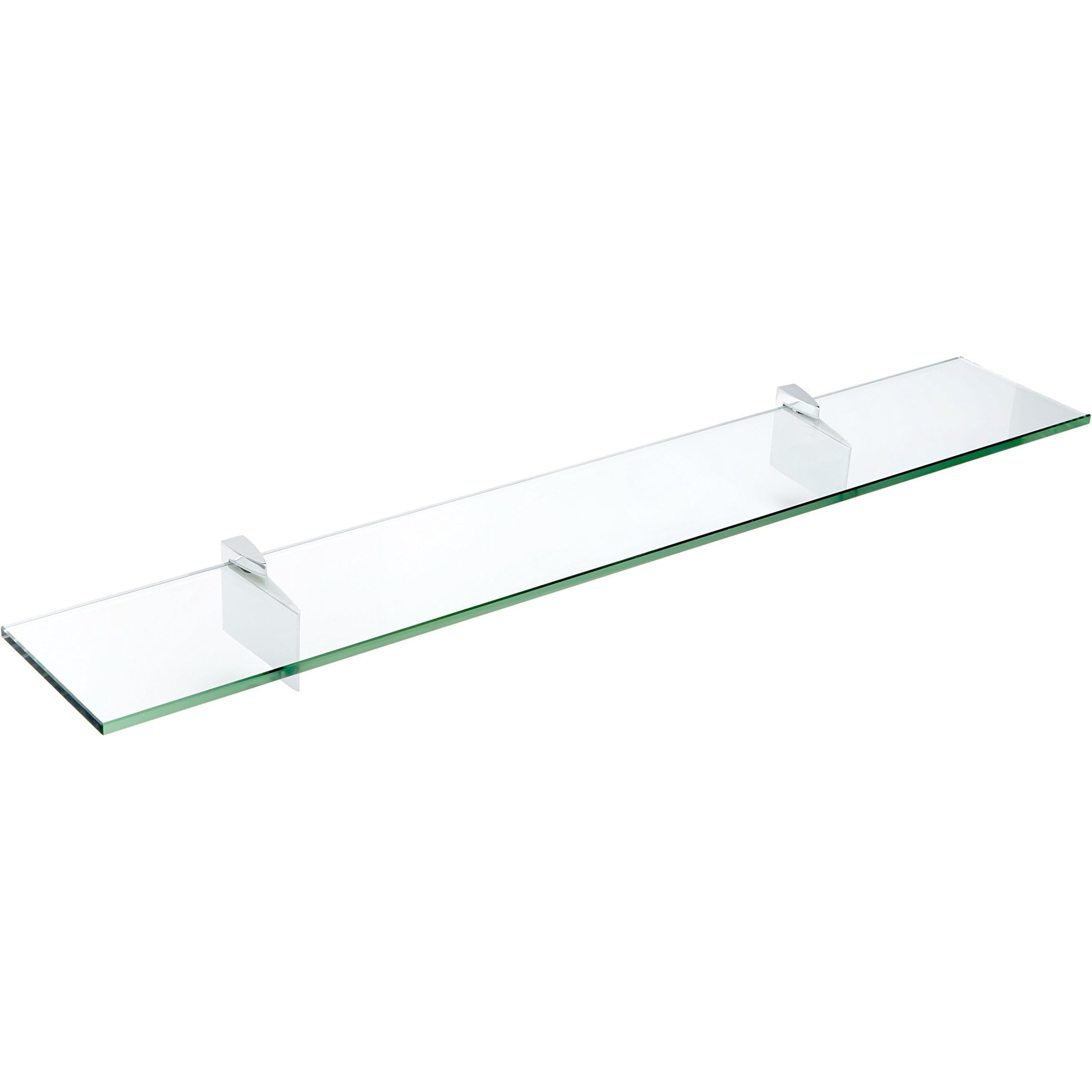 Wall Mounted Clear Glass Bathroom Shelf, 18 inch Glass Shelf for ...